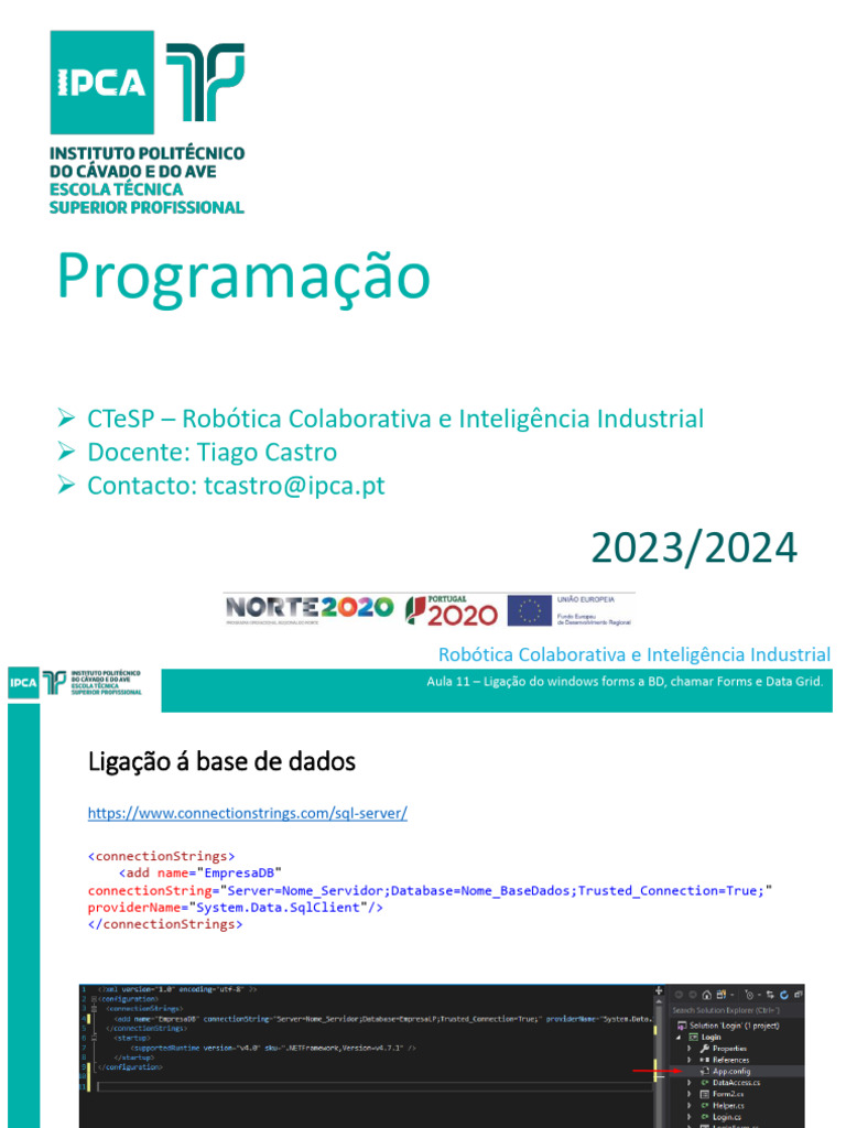 Aula 11 - WindowsForms Criar Coneccao Com SQL Server | PDF