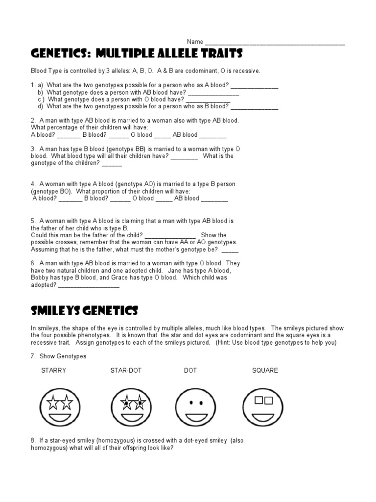 Genetics of Multiple Allele Traits | PDF | Dominance (Genetics) | Zygosity