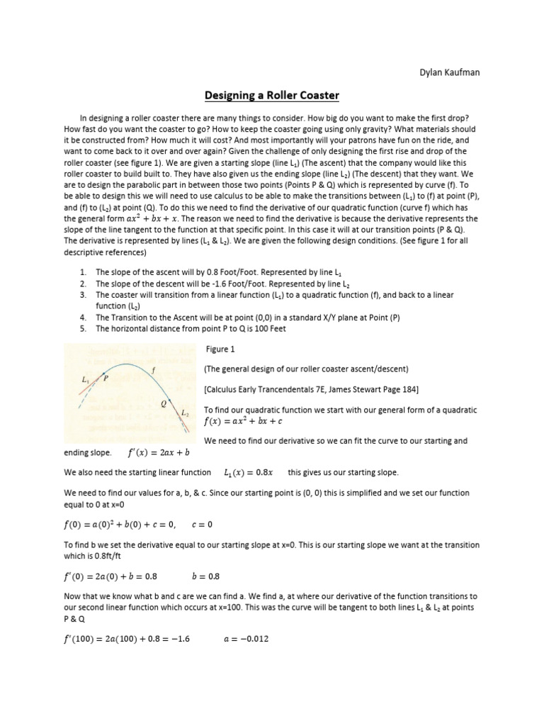 Designing A Roller Coaster | PDF
