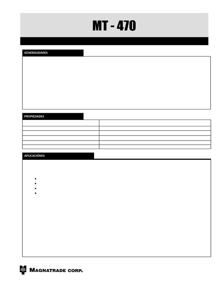 Ficha Tecnica MT 470 | PDF