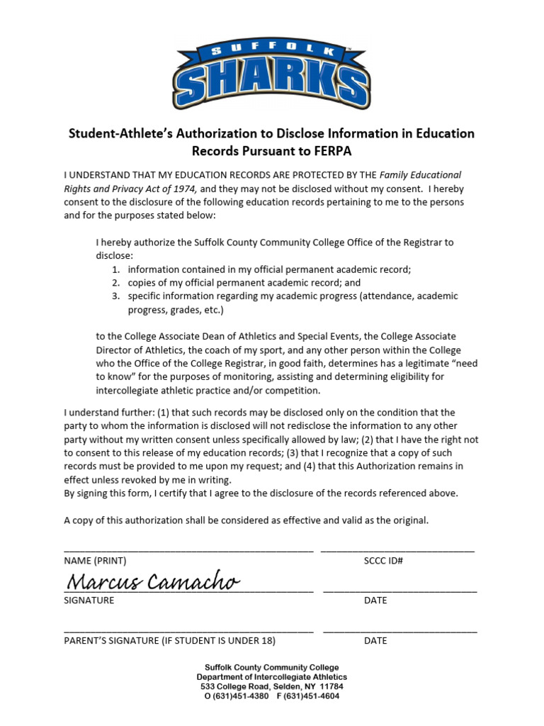 FERPA Form-Updated 8-7-19 | PDF