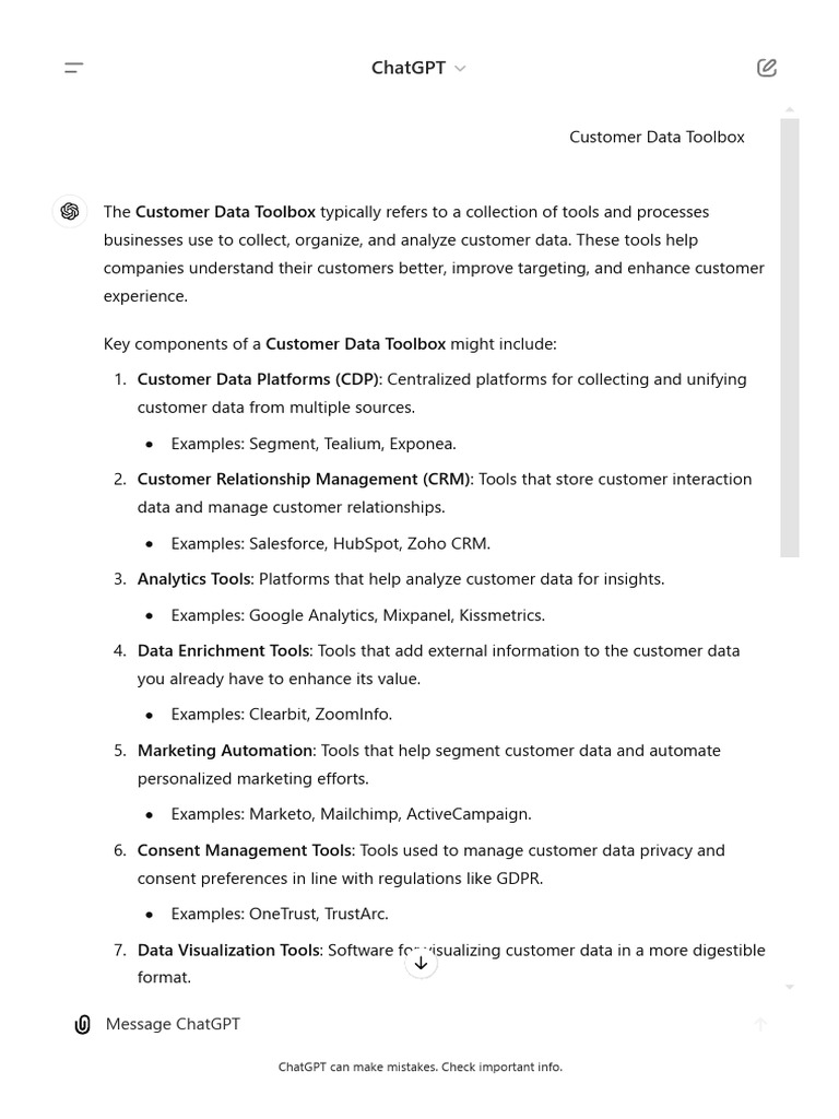Customer Data Toolbox Overview | PDF