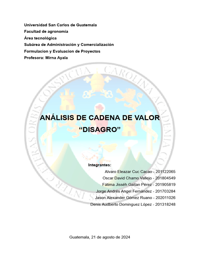 Cadena de Valor (DISAGRO) | PDF