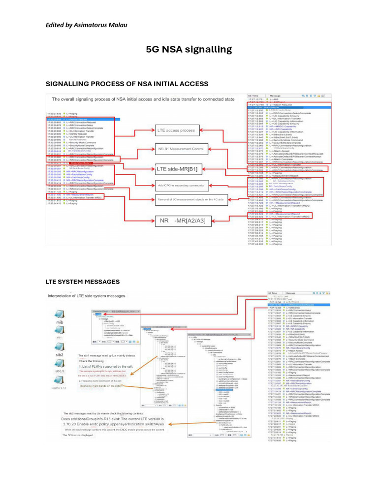 5G NSA Signaling Process Flow | PDF