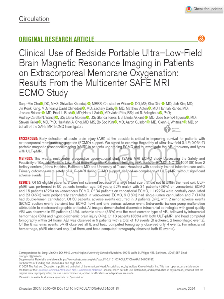 Clinical Use of Bedside Portable Ultra-Low-Field Brain Magnetic ...
