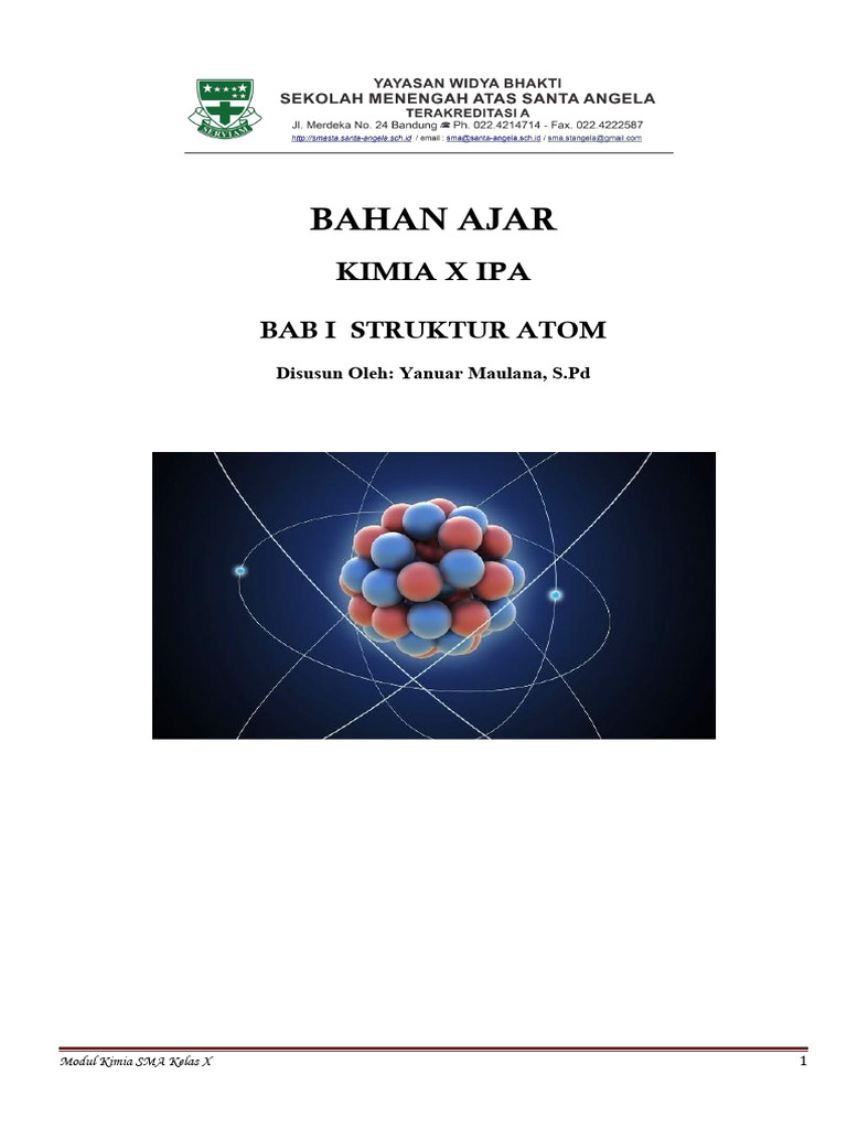 Bab 1 Struktur Atom | PDF