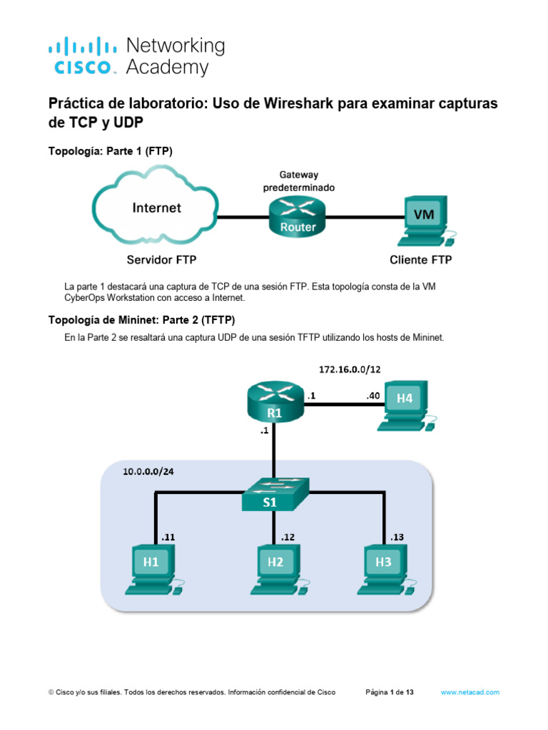 4.6.4.3 Lab - Using Wireshark To Examine TCP and UDP Captures. TEO CARBALLO | PDF