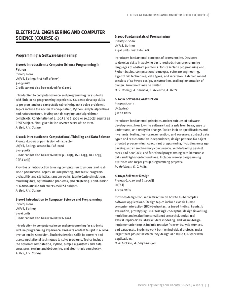 Electrical Engineering and Computer Science (Course 6) : Programming ...