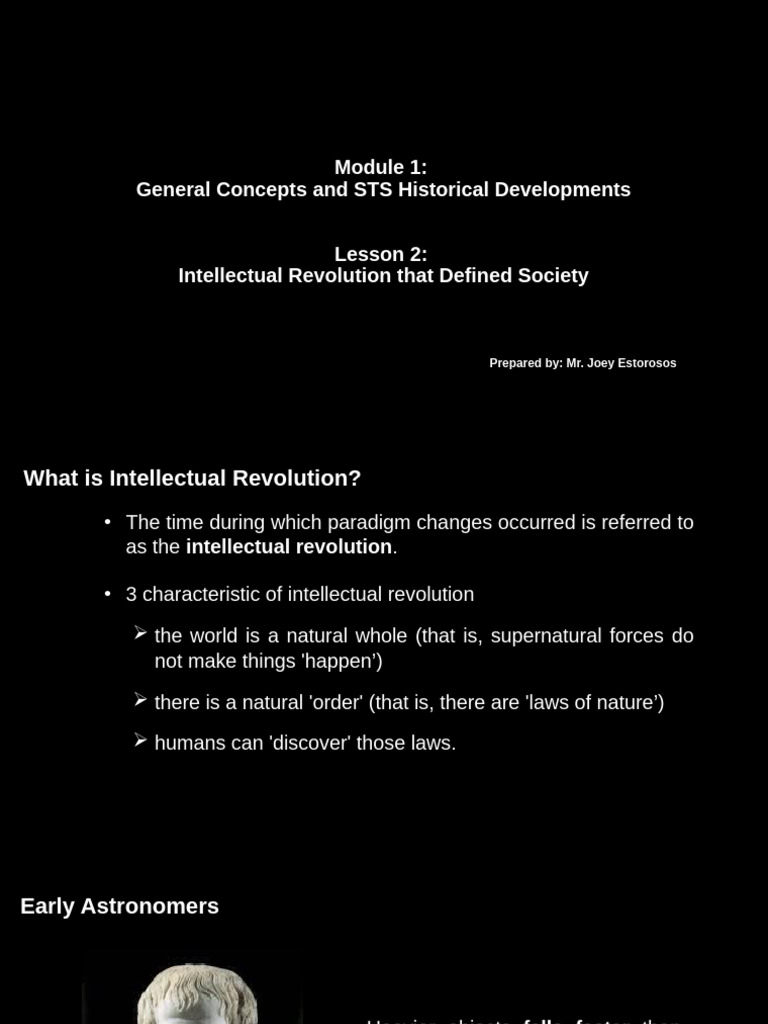 SC Module 1 Lesson 2 Intellectual Revolution | PDF