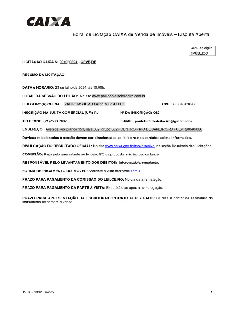 Edital 0010 0324 CPVE RE | PDF
