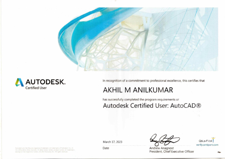 Autodesk Certificate | PDF