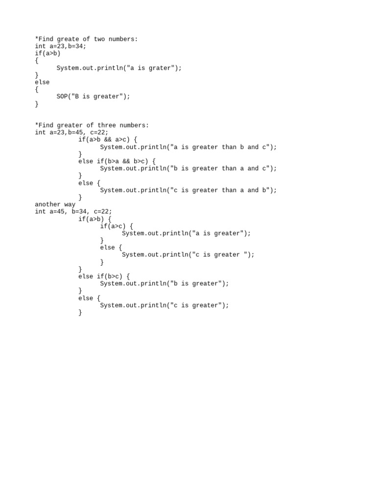 Find Greater Number | PDF