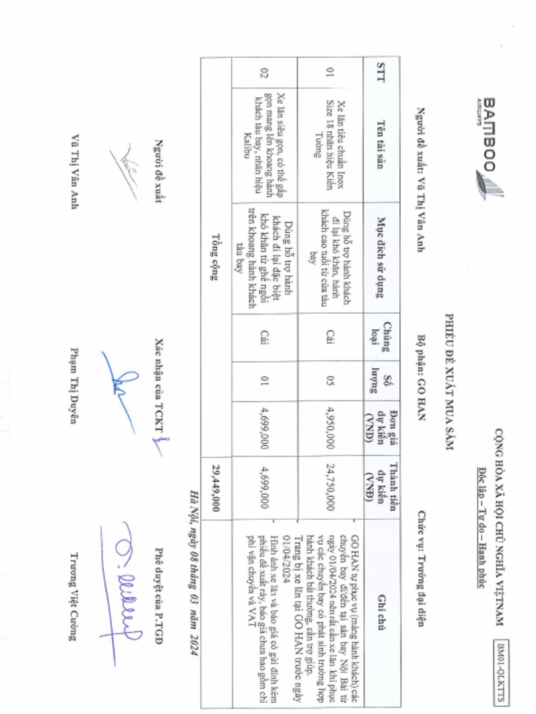 PĐX - Mua Xe Lăn 06 Xe Cho GO HAN - PH C V Hành Khách | PDF