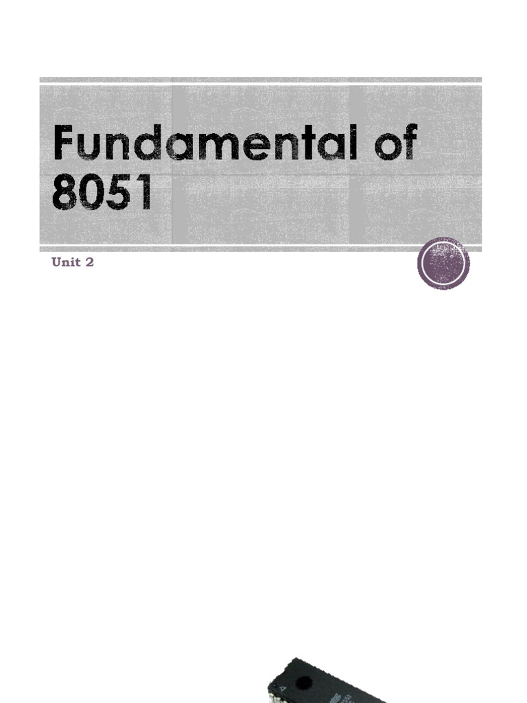 Fundamental of 8051 | PDF