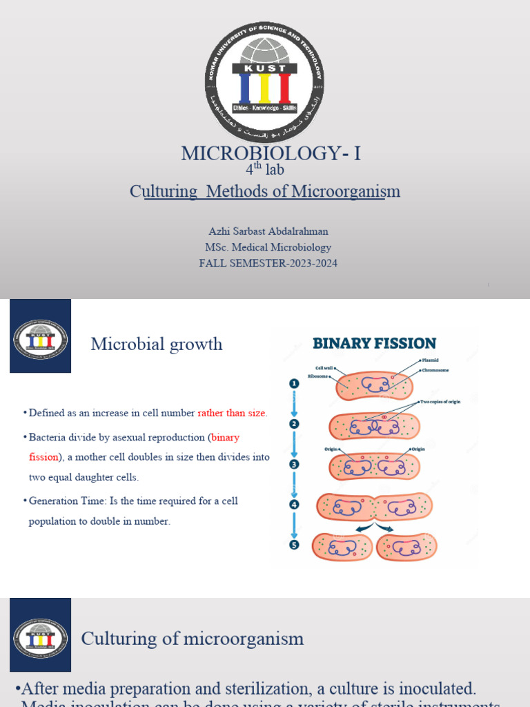 Microbiology I-Lab 4 Culturing | PDF