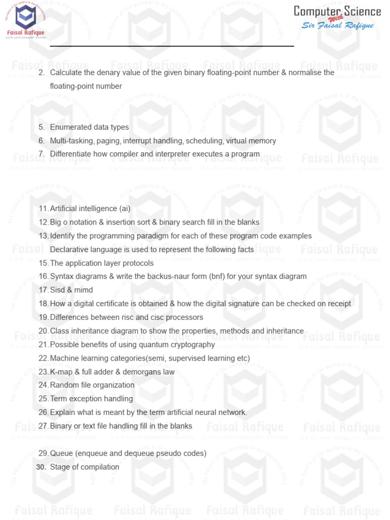 Important Topics For Paper 3 2024 | PDF