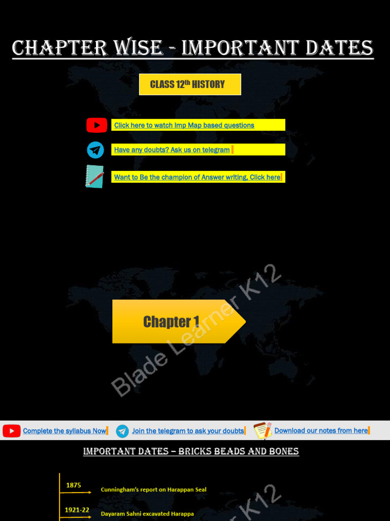 Chapter Wise - Important Dates: Class 12 History | PDF