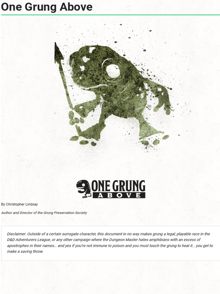 One Grung Above | PDF