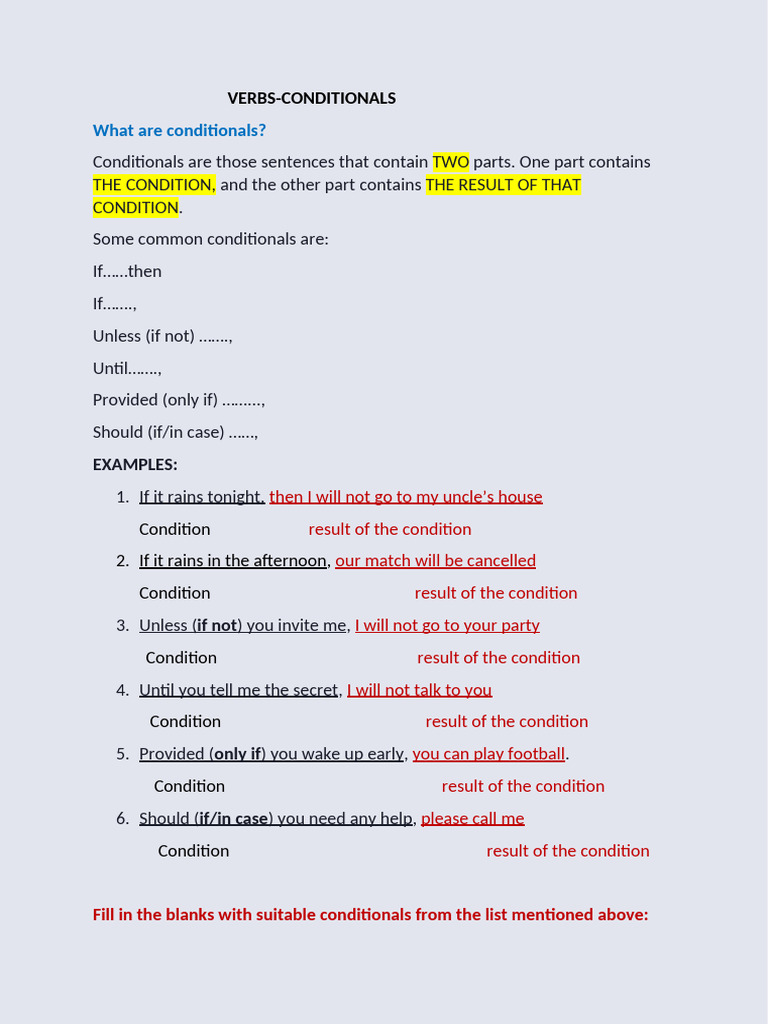 Conditionals Class 6 (1) - 1 | PDF