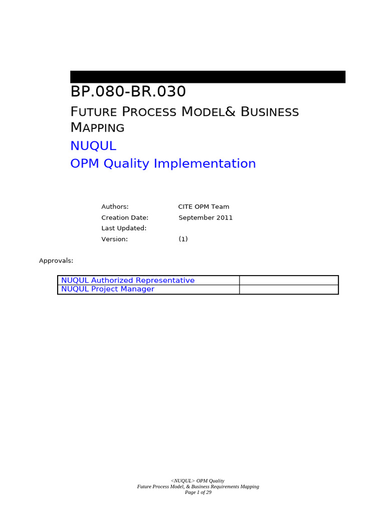 1 - NUQUL Quality Business Mapping V1 | PDF