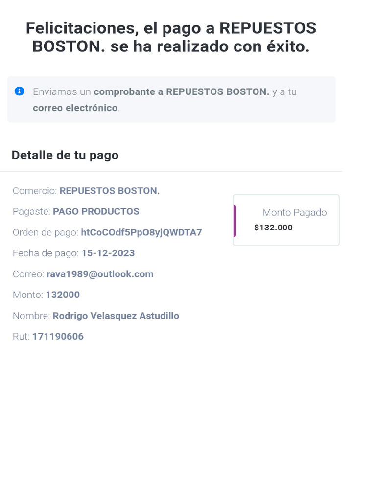 Comprobante Bomba Bencina | PDF