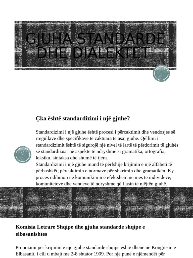 Gjuha Standarde Dhe Dialektet | PDF