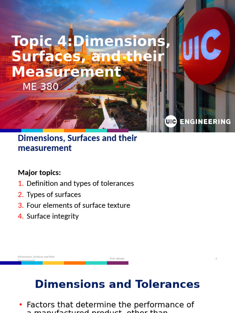 Topic4 - Dimensions, Surfaces and Their Measurements | PDF