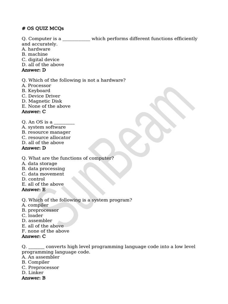 Os Mcqs Set1 | PDF Os Mcqs Set1 | PDF
