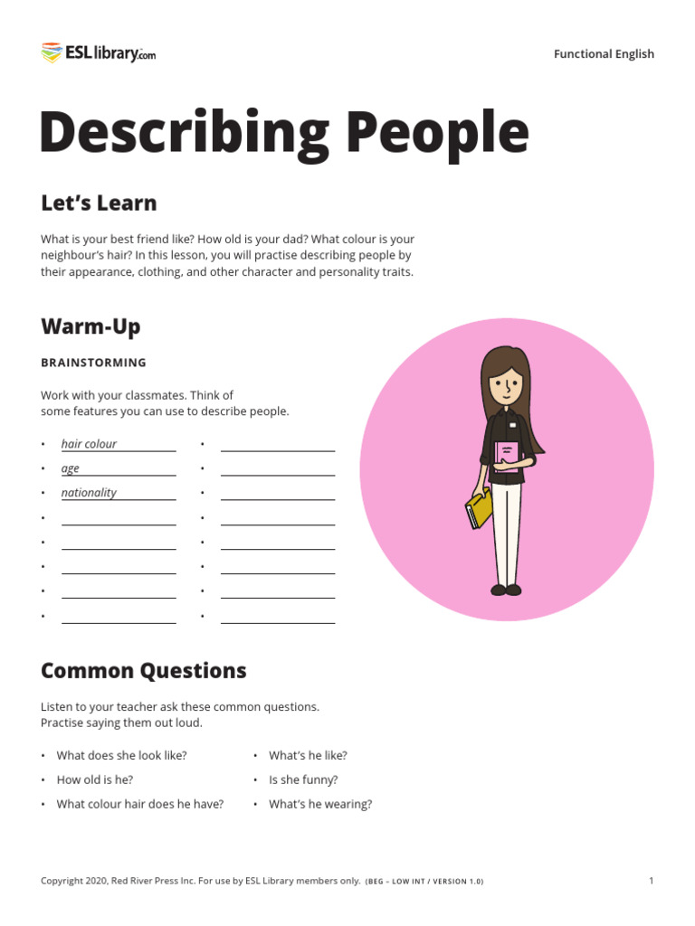 92 Describing-People UK Student | PDF