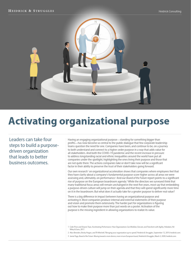 Activating Organizational Purpose | PDF