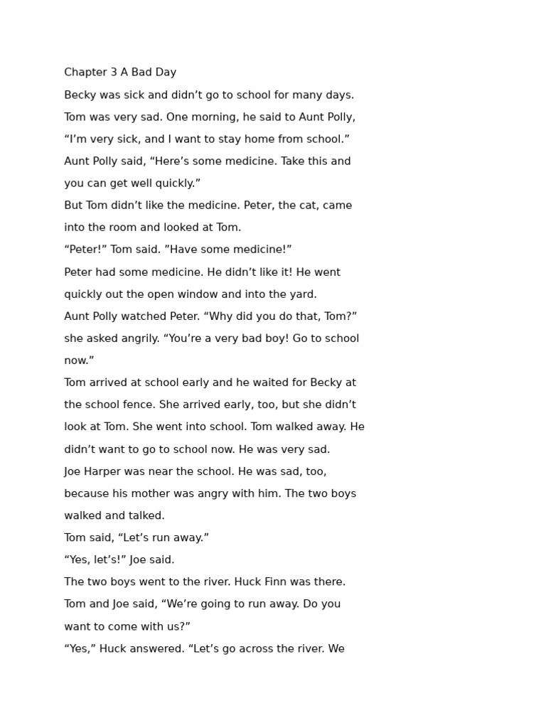 Tom's Misadventure Day | PDF