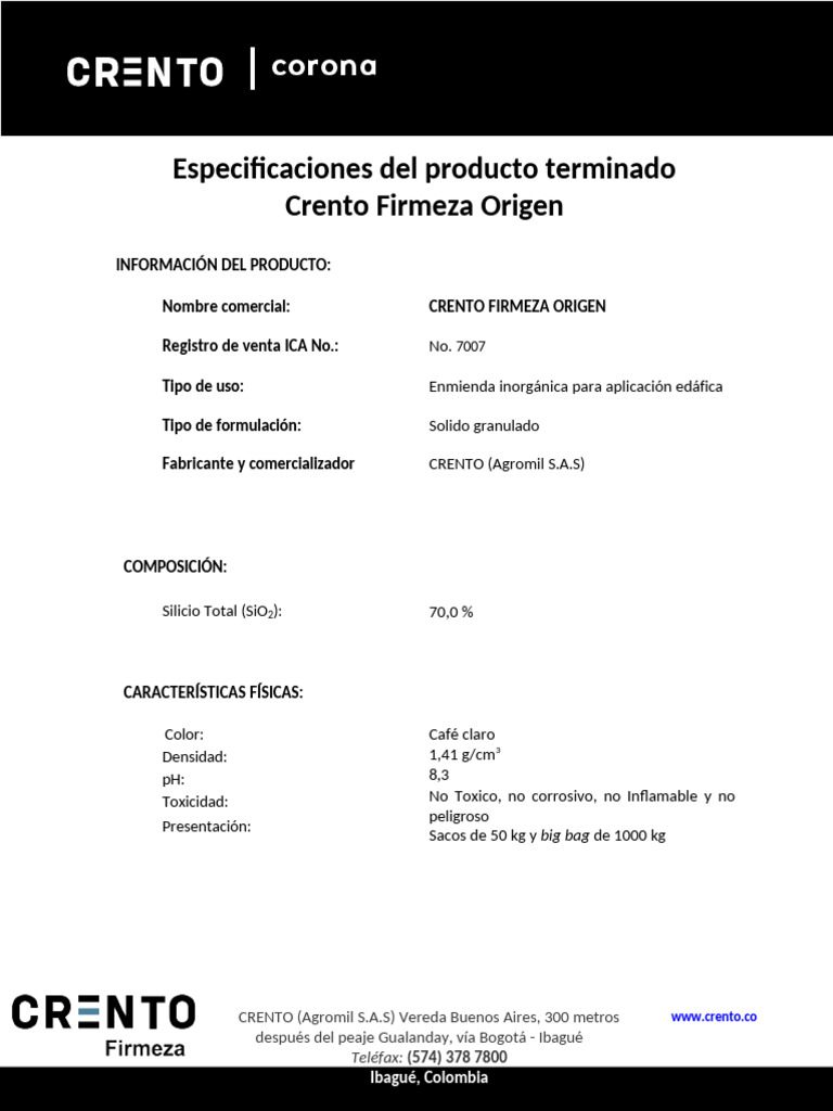 FT Crento Firmeza Origen | PDF