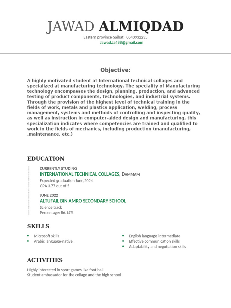 Jawad CV | PDF