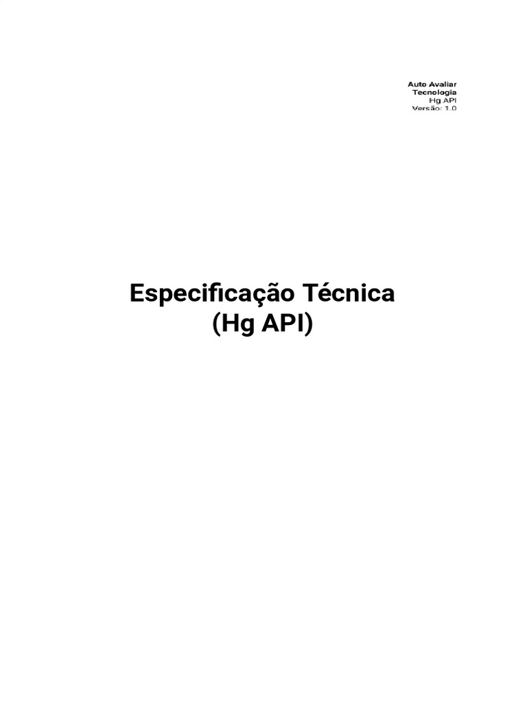 Especificação Técnica - HG API - AutoPop360 | PDF