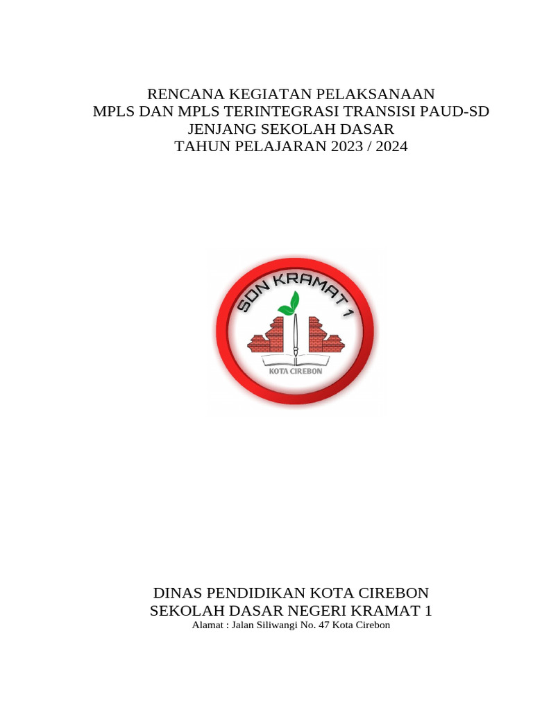 Rencana Kegiatan MPLS Transisi PAUD-SD 2023-2024 | PDF