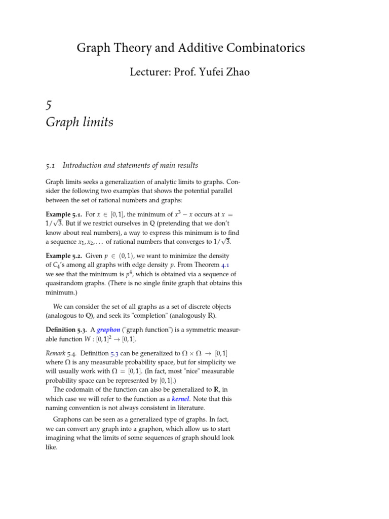 Graph Limits and Convergence | PDF | Limit (Mathematics) | Graph Theory
