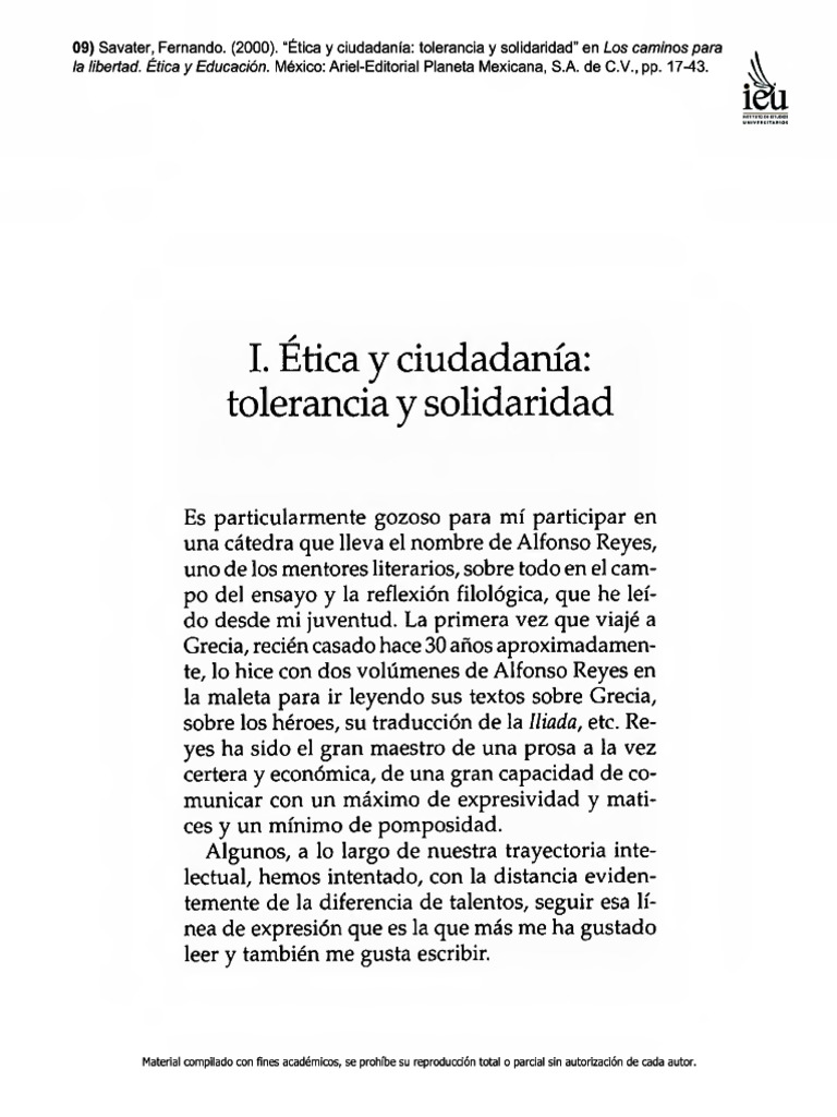 02 - Savater, Fernando - 2000 - Etica y Ciudadanía - en Los Caminos para La Libertad. Ética y ...