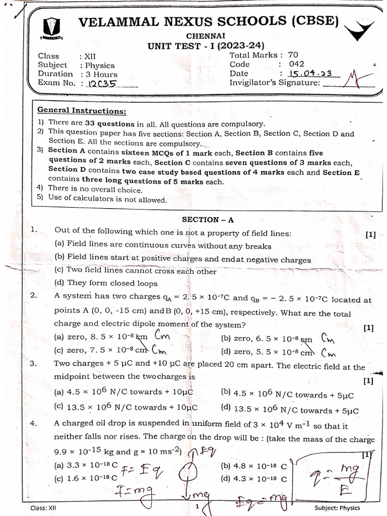 Physics Practice Question Paper | PDF