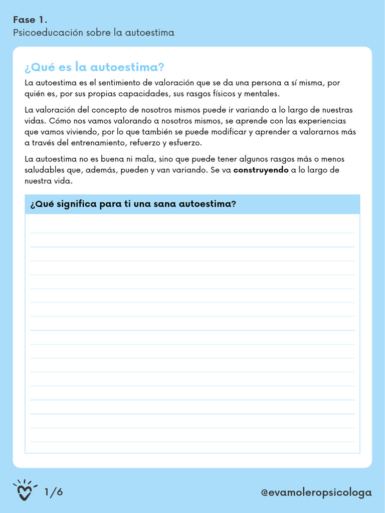 Fichas Autoestima Digital Zehi3y | PDF