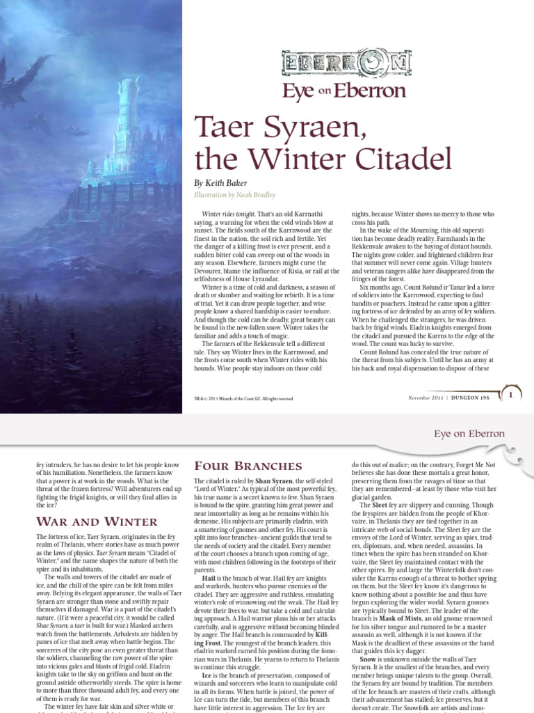 05 - Taer Syraen, The Winter Citadel | PDF