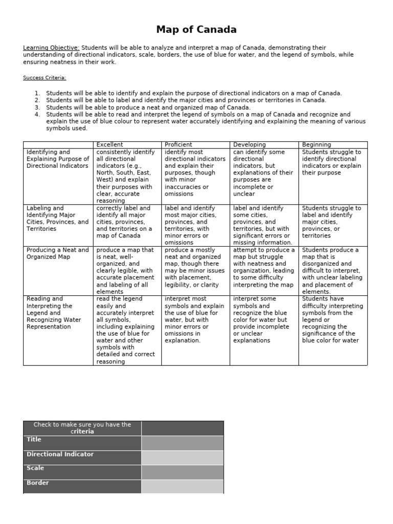 Map Rubric | PDF