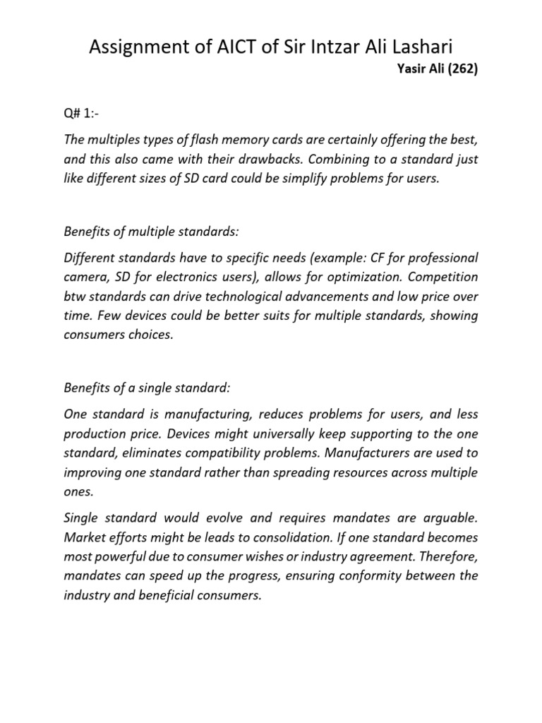 Assignments of AICT by Yasir Ali | PDF