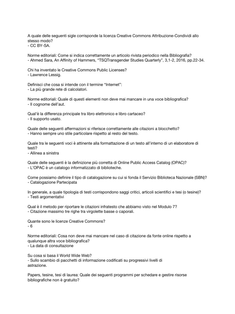 Domande Laboratorio Esame 3 | PDF