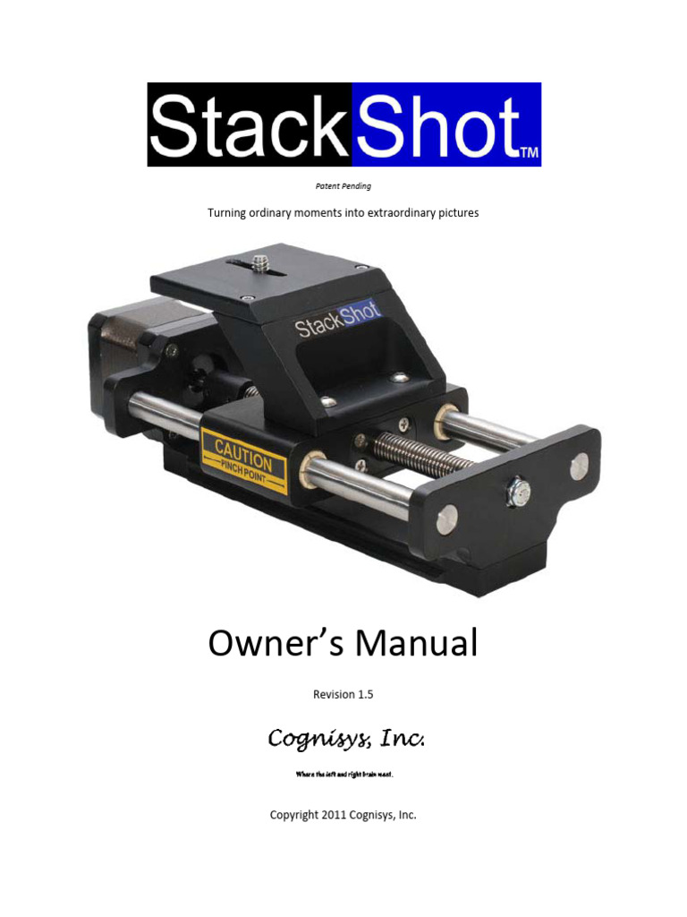 Cognisys Stackshot-Manual | PDF | Camera | Shutter (Photography)