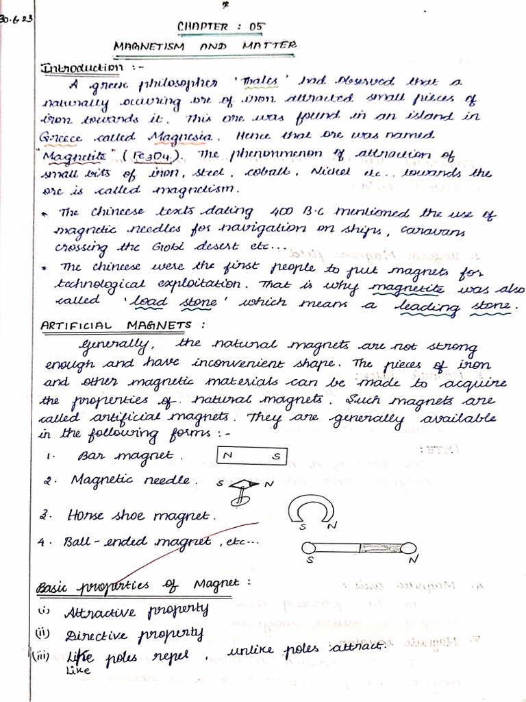 Magnetism and Matter Notes | PDF