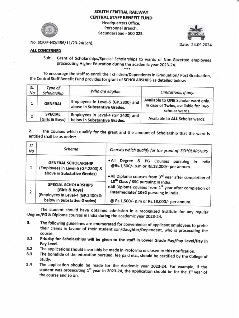 SBF Schalorship Notification 2023-24 | PDF