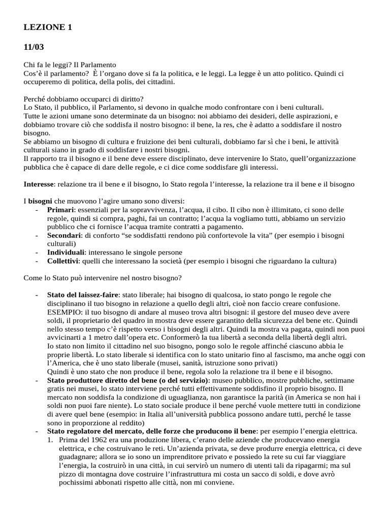 Lezione 1 Legislazione | PDF