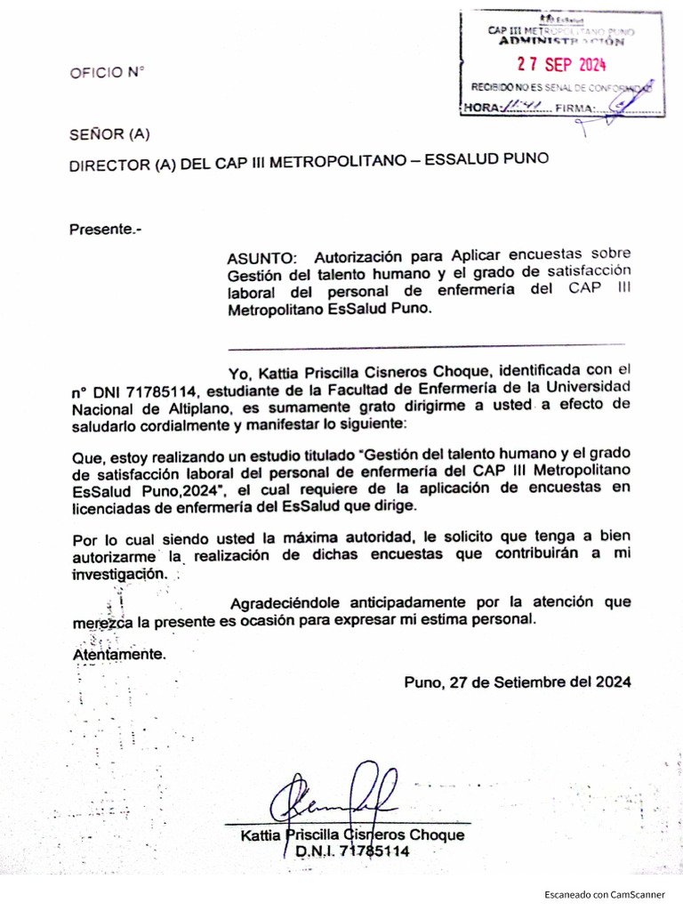 Oficio EsSalud Cap III Metropolitano | PDF