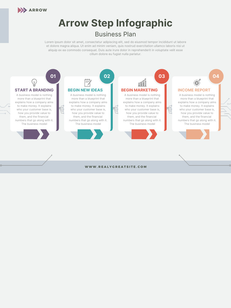 Grey Simple Modern Arrow Step Infographic Chart Graph | PDF | Business