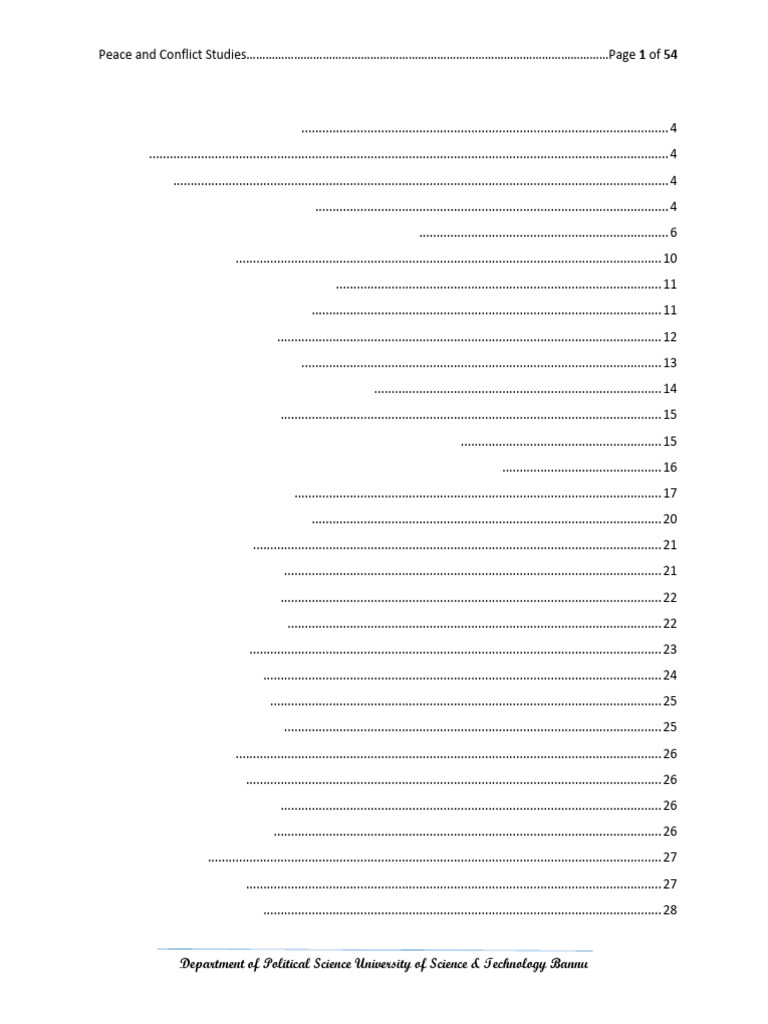 Peace & Conflict Studies Notes Complete | PDF